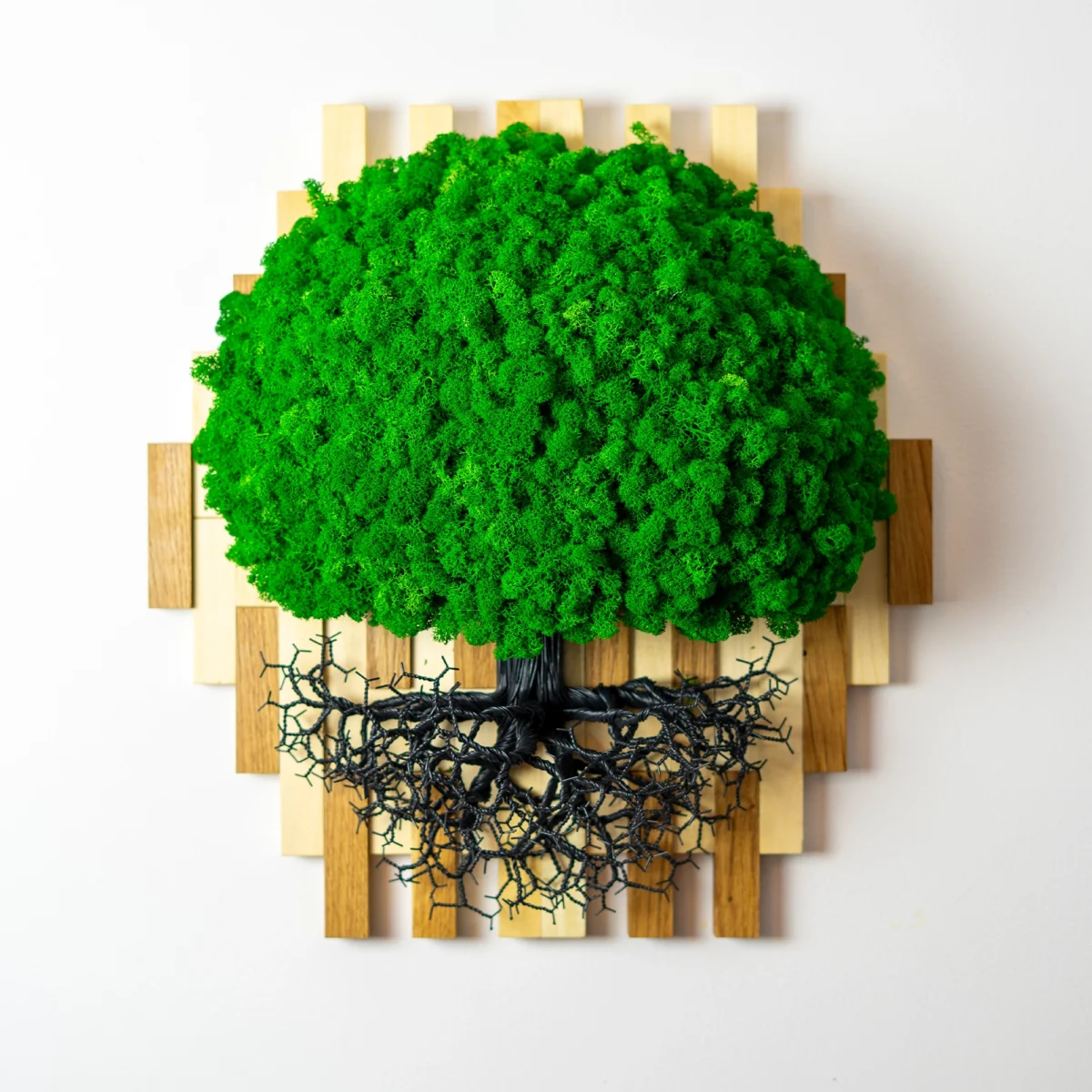 Tablou Licheni Stabilizați 3D | Wiretree | Panou lemn natur | WireTree