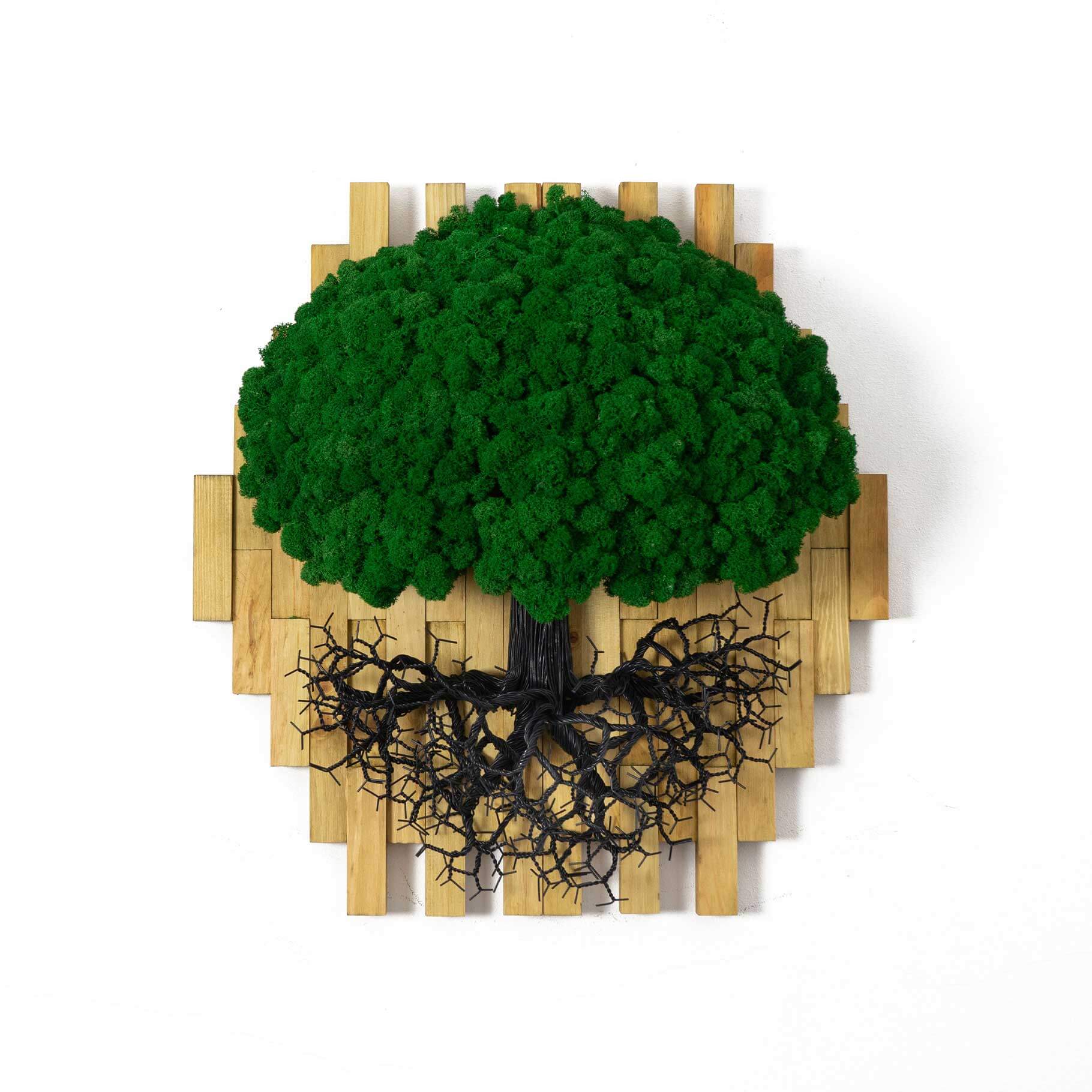 Tablou Licheni Stabilizați 3D | Wiretree | Panou lemn natur | WireTree